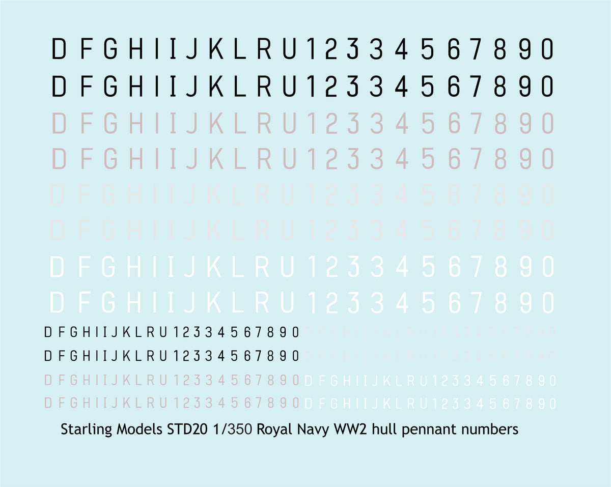 Royal Navy hull numbers 1/350 | Starling Models