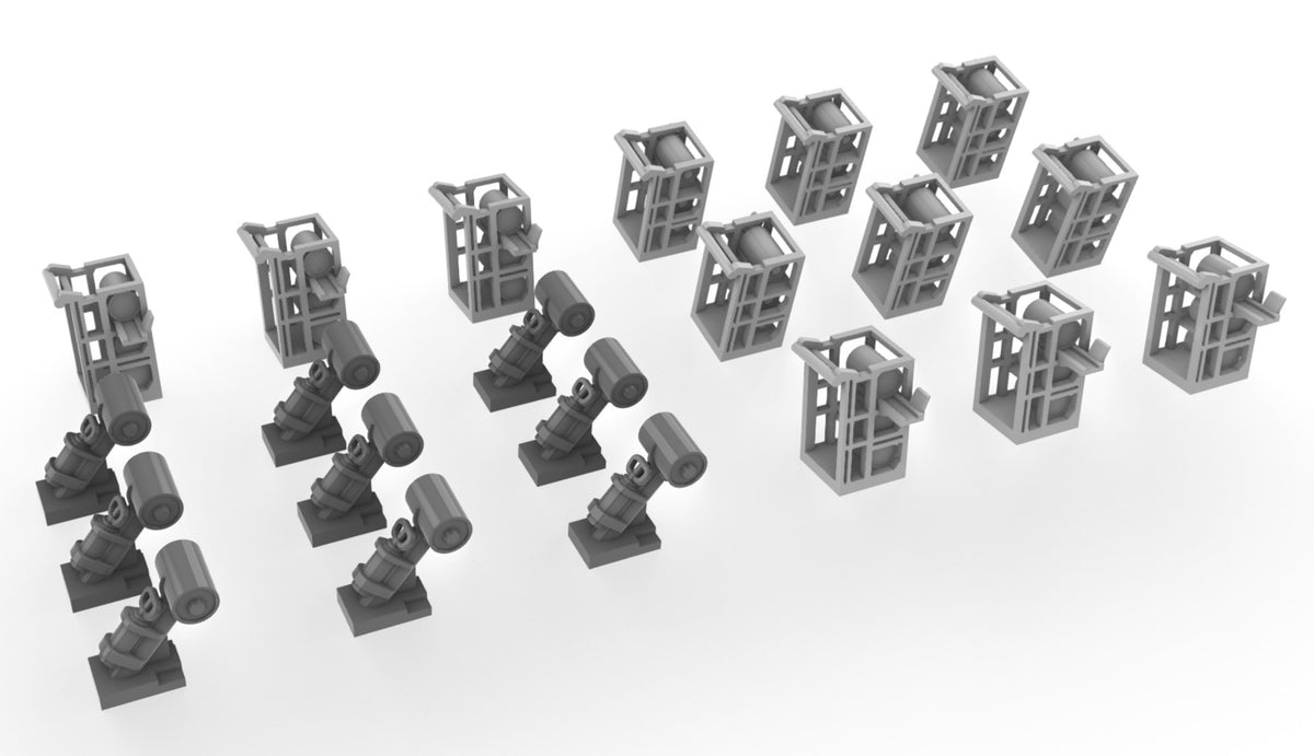 Royal Navy depth charge throwers MkII with MkI racks | Starling Models